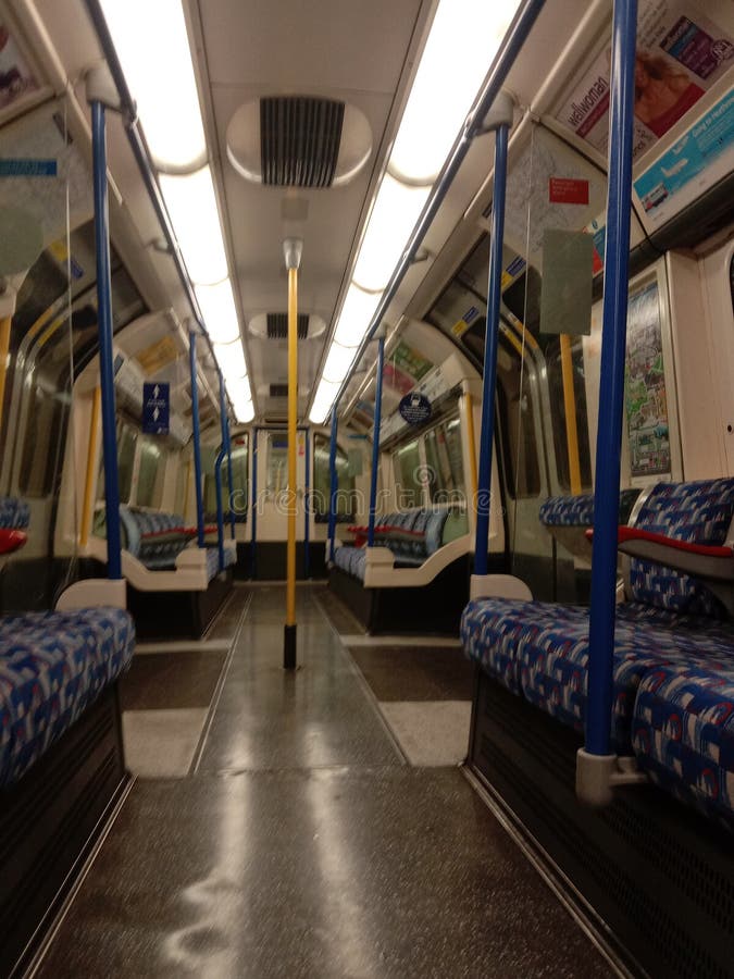 Empty London Circle Line Tube Train Editorial Photography - Image of ...