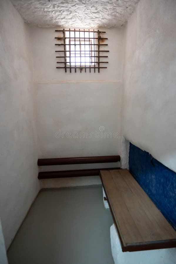 Empty Loner Prison Cell with Bars on the Window Stock Photo - Image of ...