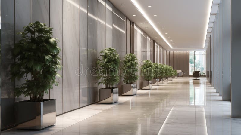 Corridor of Commercial Modern Building Stock Illustration ...