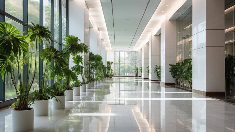 Corridor of Commercial Modern Building Stock Illustration ...