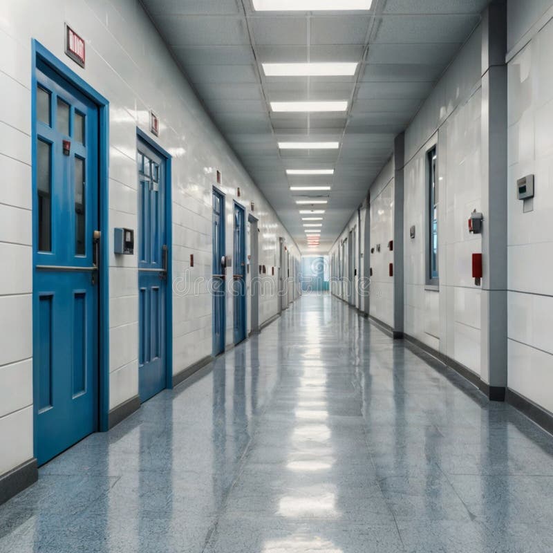 Empty Long Corridor in the Modern Office Building. Corridor of Modern ...