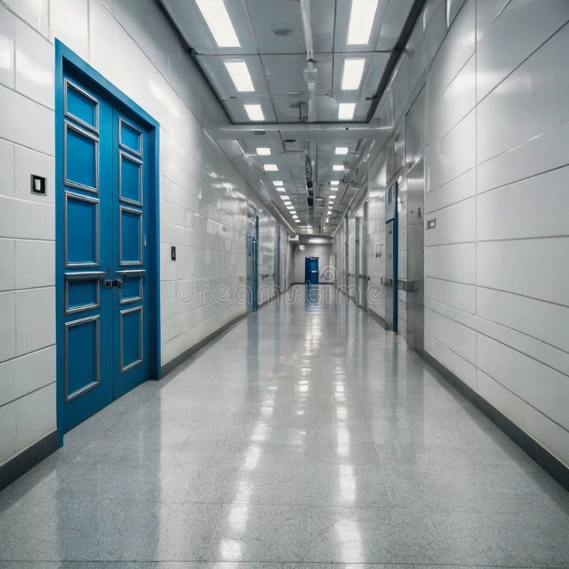 Empty Long Corridor in the Modern Office Building. Corridor of Modern ...