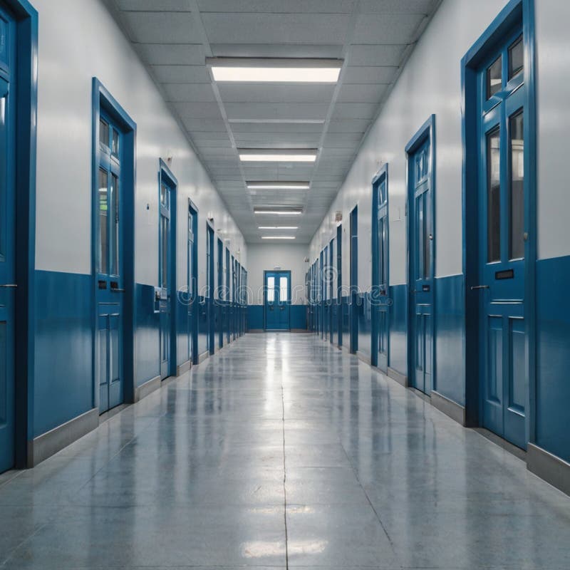 Empty Long Corridor in the Modern Office Building. Corridor of Modern ...