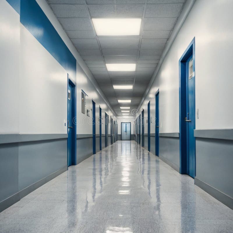 Empty Long Corridor in the Modern Office Building. Corridor of Modern ...