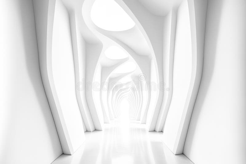 Empty Long Passageway Hallway in Modern Building a Modern Empty White ...