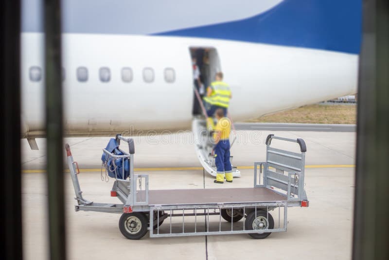 Empty Luggage Trolleys and ULD Air Cargo Containers Editorial Photo ...