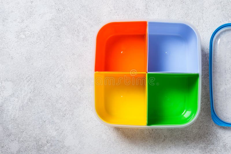 Empty Lunch Box with Four Sections for Different Food Stock Image ...
