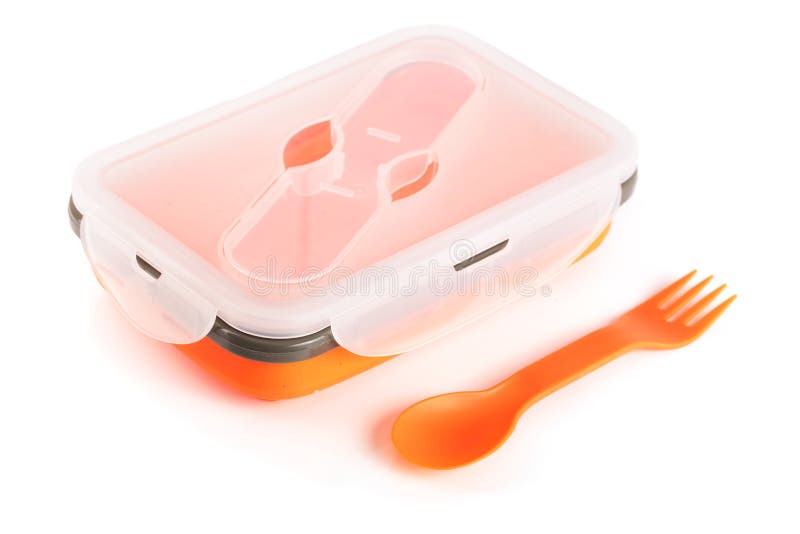 Empty Lunch Box Silicone on White Background Stock Photo - Image of ...
