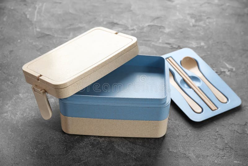 Empty lunch box on table, stock image. Image of meal - 114172027