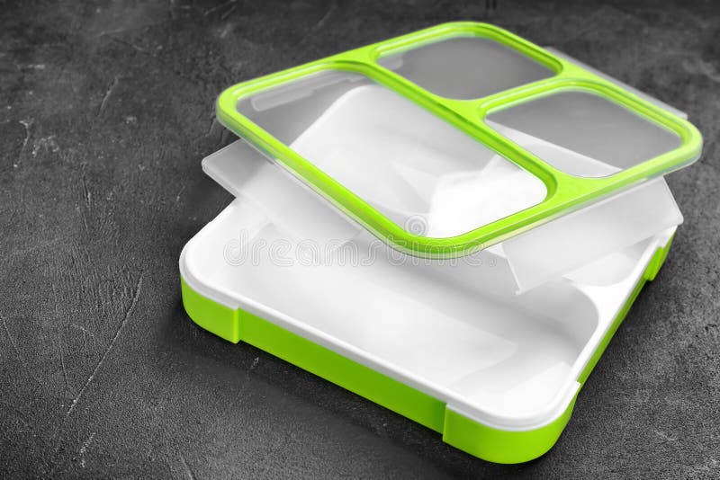 Empty lunch box on table stock image. Image of cafeteria - 118896709