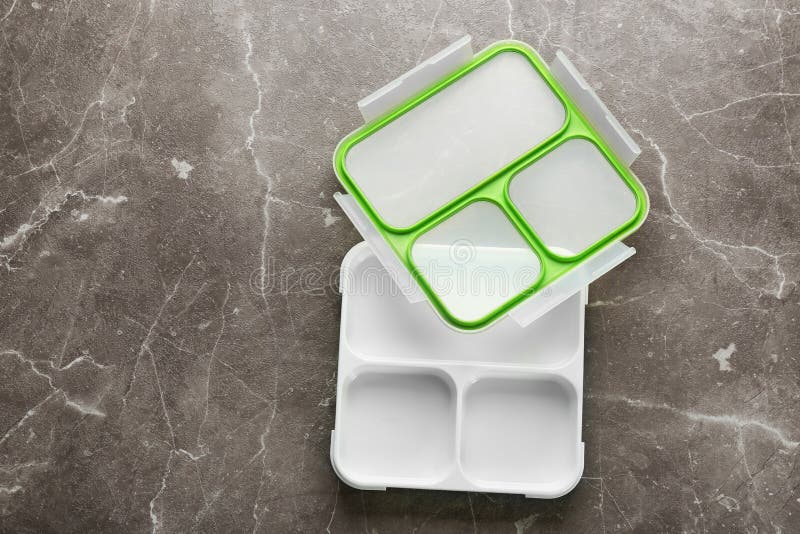 Empty lunch box on table, stock image. Image of meal - 114172027