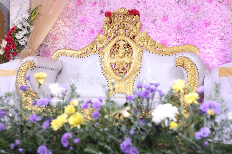 Luxurious Couch in a Wedding Stock Image - Image of font, textile ...