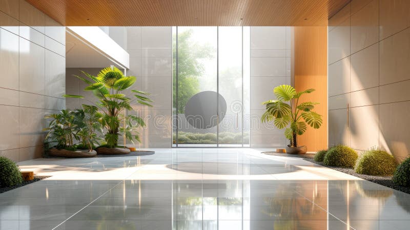 Empty Luxury Hotel Lobby Interior Background. Generative AI Stock Image ...