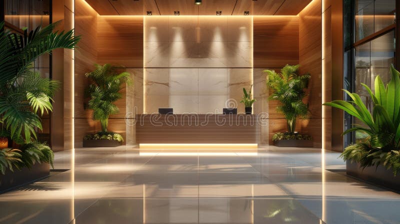Empty Luxury Hotel Lobby Interior Background. Generative AI Stock Image ...