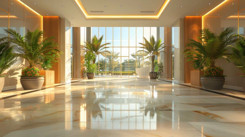 Empty Luxury Hotel Lobby Interior Background. Generative AI Stock Photo ...