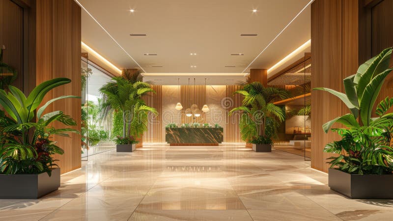 Empty Luxury Hotel Lobby Interior Background. Generative AI Stock Image ...