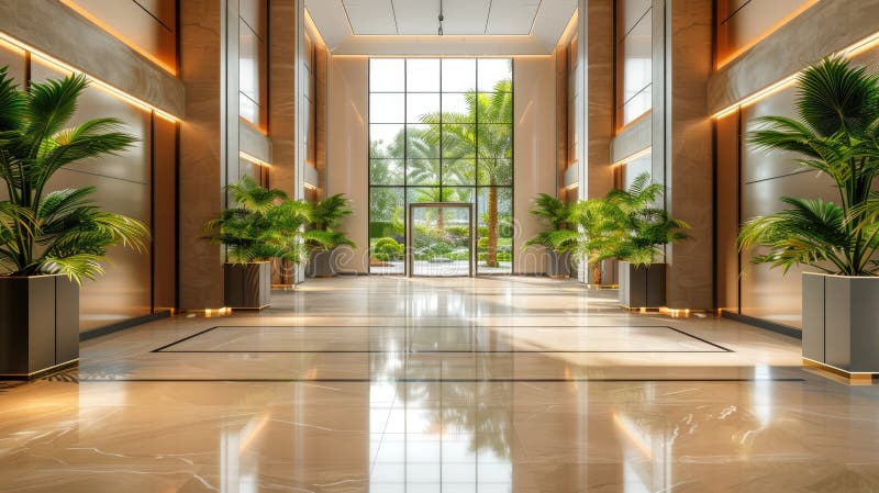Empty Luxury Hotel Lobby Interior Background. Generative AI Stock Image ...
