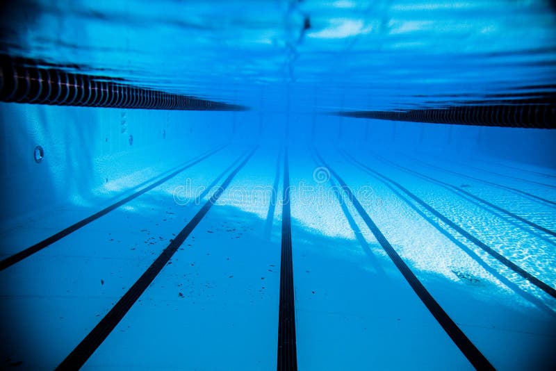 Empty 50m Olympic Outdoor Pool from Underwater Stock Photo - Image of ...