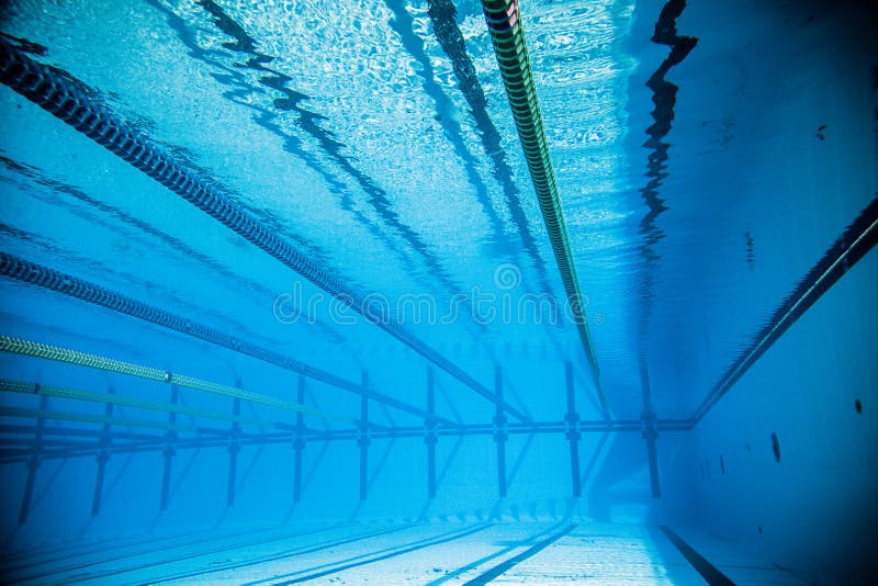 Empty 50m Olympic Outdoor Pool from Underwater Stock Photo - Image of ...