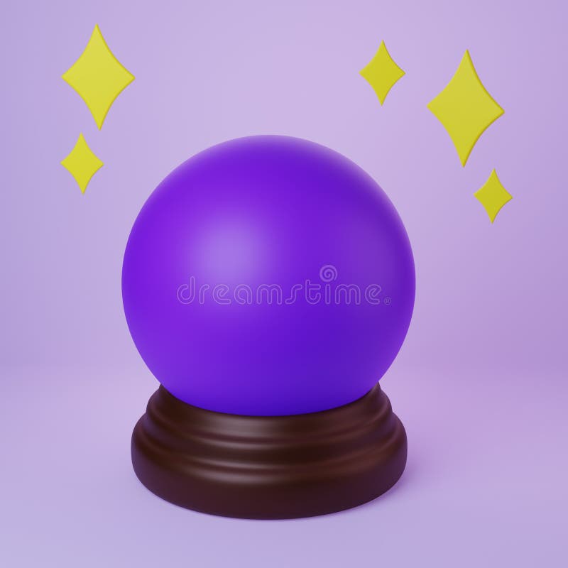 Empty Magic Crystal Ball for Predictions, 3d Render Stock Illustration ...