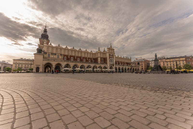 Empty Main Square in Cracow Editorial Image - Image of crisis, square ...