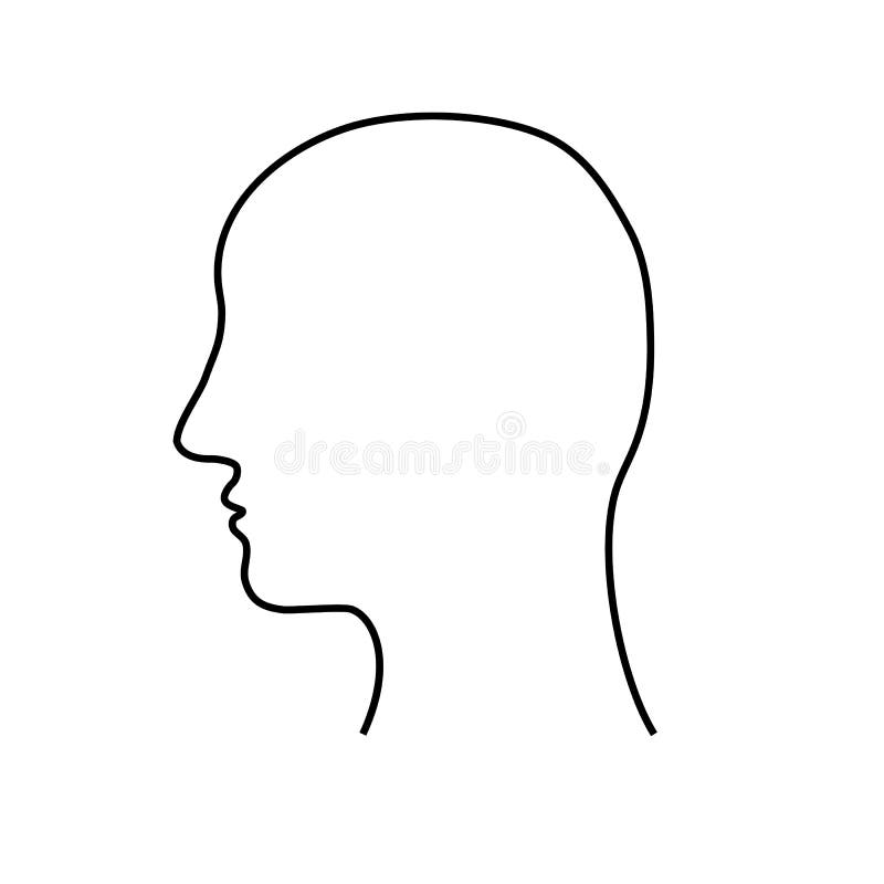 Empty mans head outline stock illustration. Illustration of outline ...