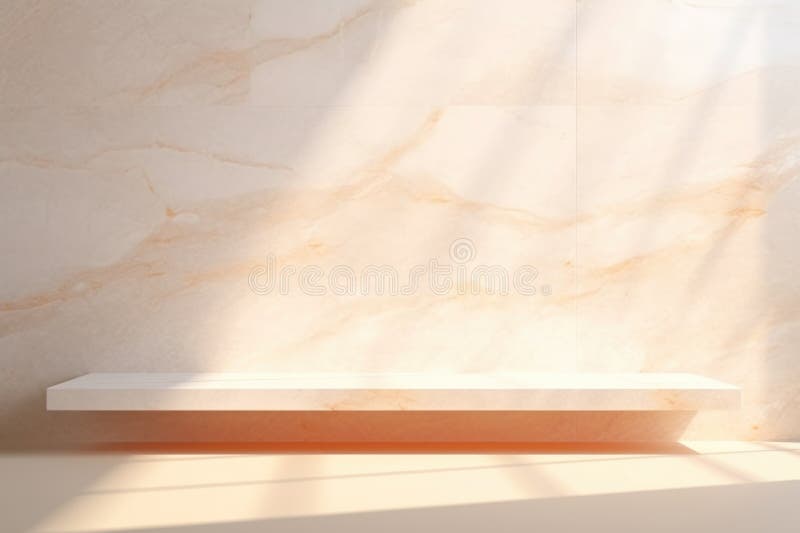 Empty Marble Stone Wall with Sunlight AI Generated Stock Illustration ...