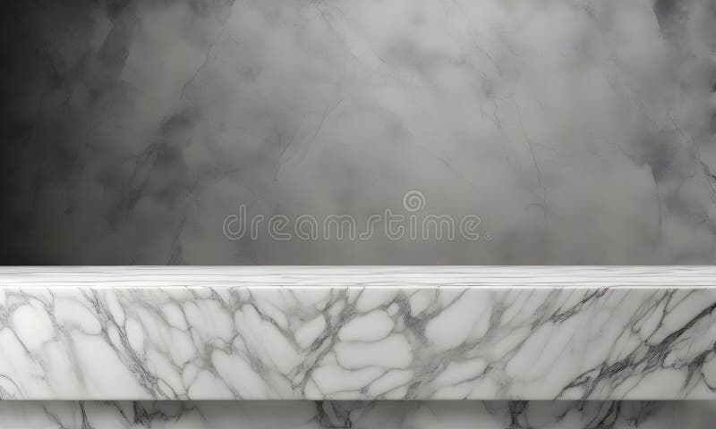 Empty Marble Table, Dark Wall, Mockup Stock Illustration - Illustration ...
