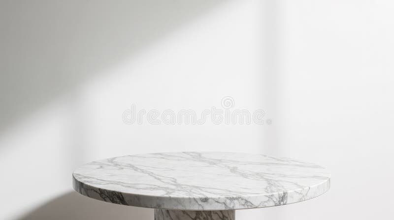 Empty Marble Table with Smooth Surface and Clean White Background for ...