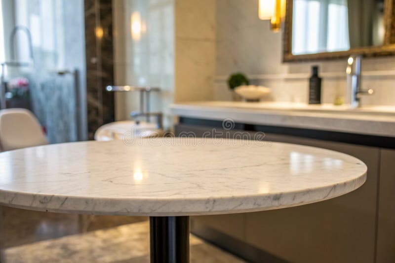 Empty Marble Top Table for Product Display Stock Illustration ...