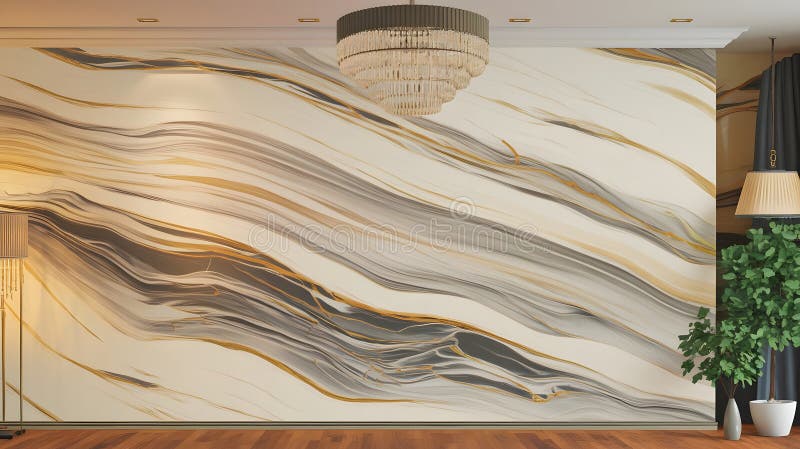 Empty Marble Wall Mockup of Reception Architecture Electronics ...