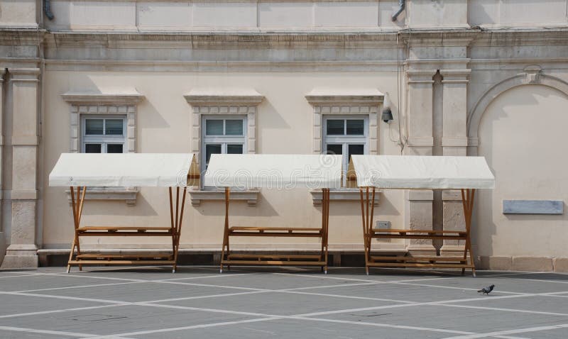Empty Market Stalls stock image. Image of window, town - 9180271