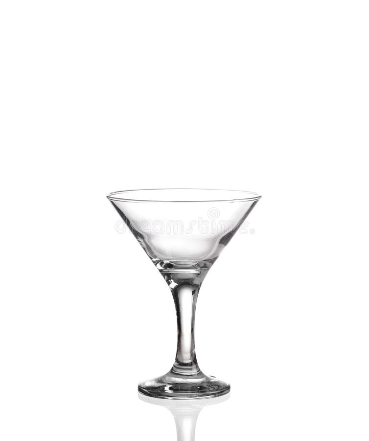 Empty Martini Glass Isolated on White Stock Image - Image of reflection ...