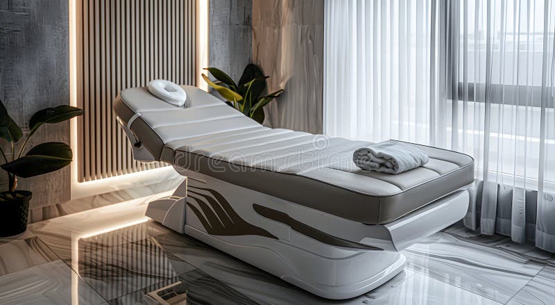 Empty Massage Couch in the Spa Room Stock Image - Image of medicine ...