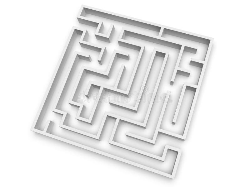 Maze Isolated on White Background Stock Illustration - Illustration of ...