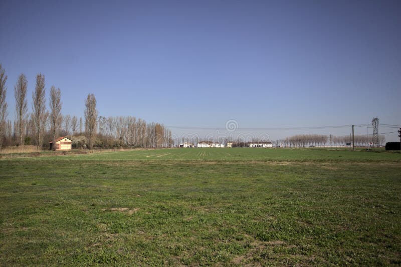 Empty Meadow in the Countryside Stock Image - Image of environment ...