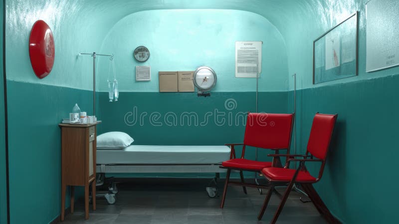 Empty Medical Room in Underground Hospital or Nuclear Bunker Stock ...