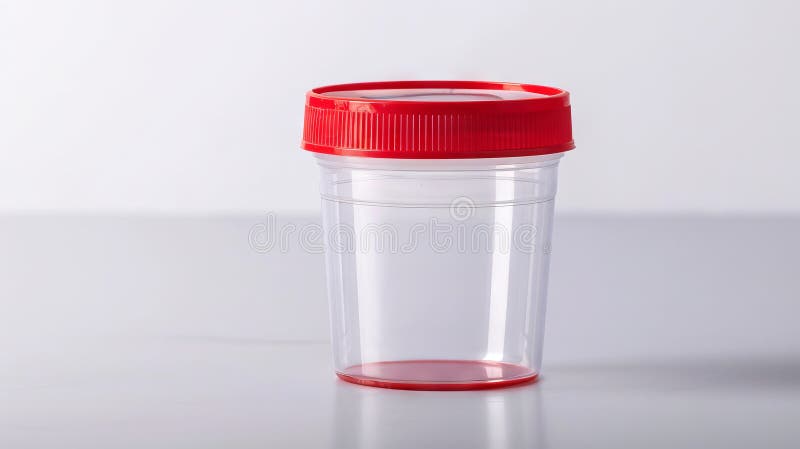 Empty Medical Specimen Container for Urine Analysis. Clear Cup with ...