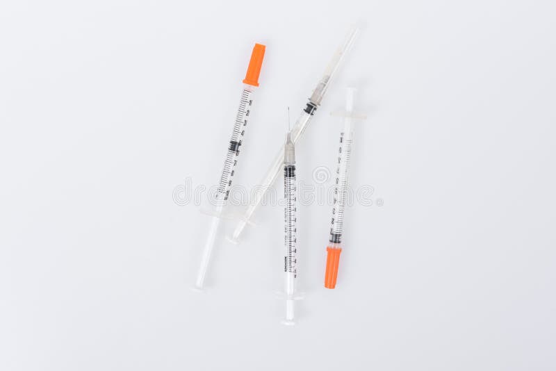 Empty Medical Syringe Needle on White Background Stock Image - Image of ...