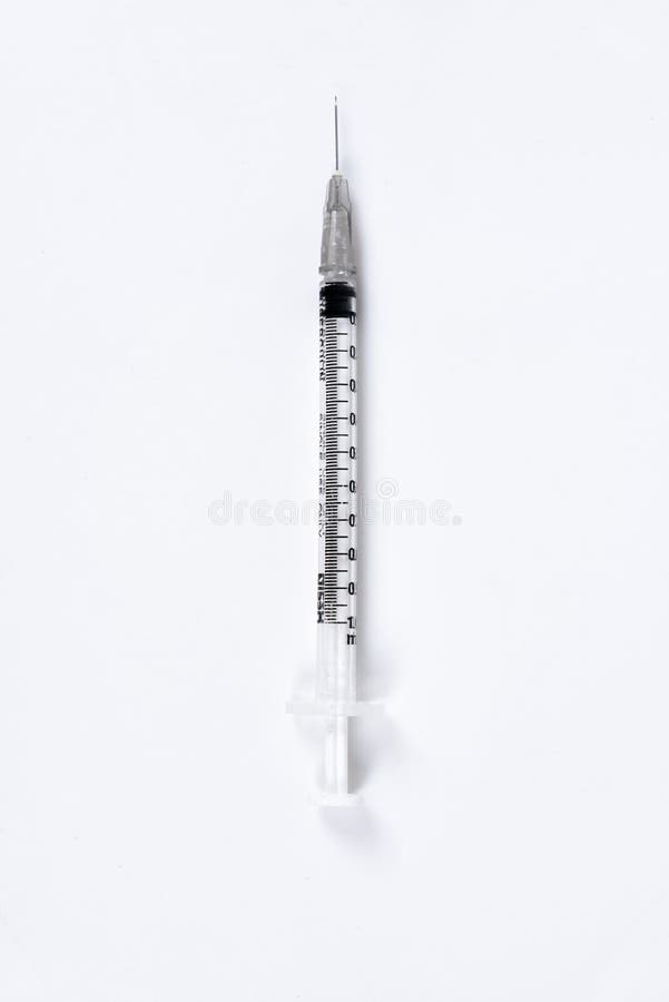 Empty Medical Syringe Needle on White Background Stock Photo - Image of ...