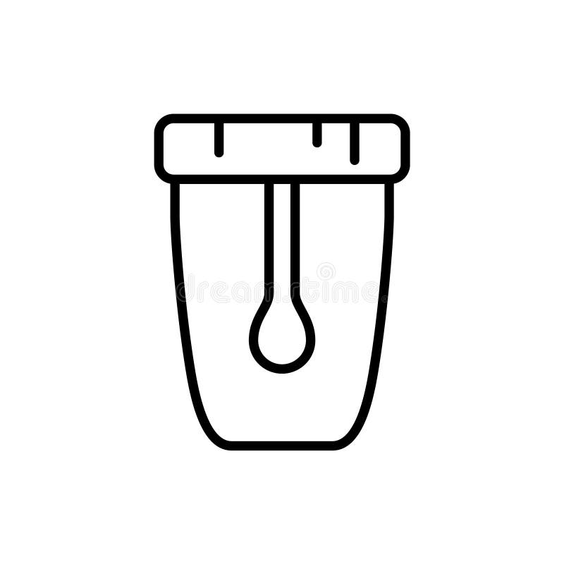 Empty Medical Test Jar. Linear Icon of Universal Container with Spatula ...