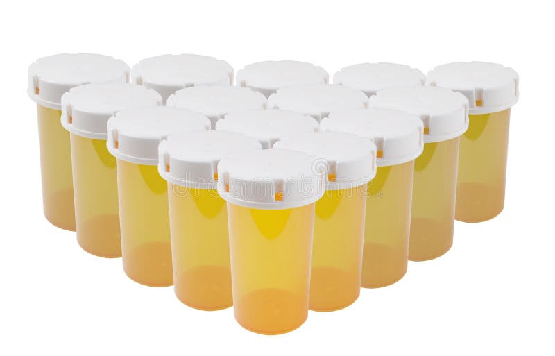 Empty Medicine Bottles on Reflective Surface Stock Image - Image of ...