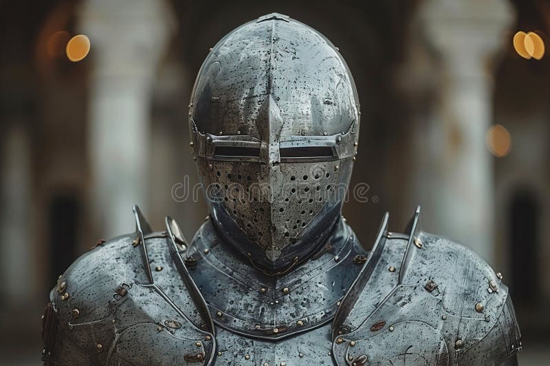 Empty Medieval Knights Armor Displayed Against a White Background for ...