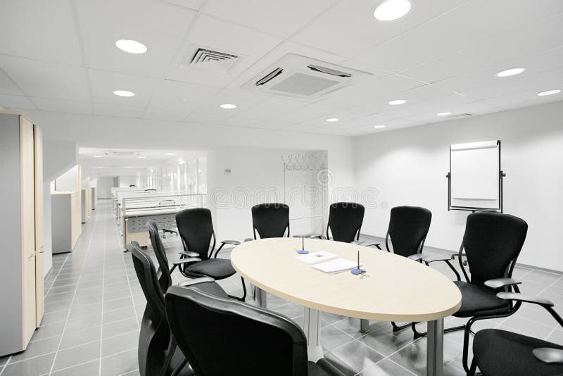 Empty meeting room stock image. Image of chairs, light - 18162959