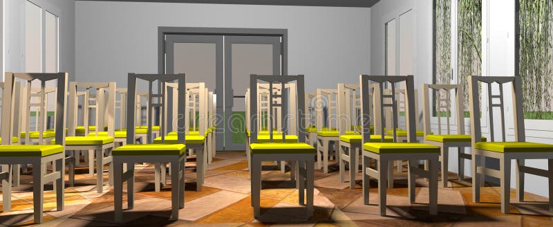 Empty meeting room stock illustration. Illustration of render - 21023450