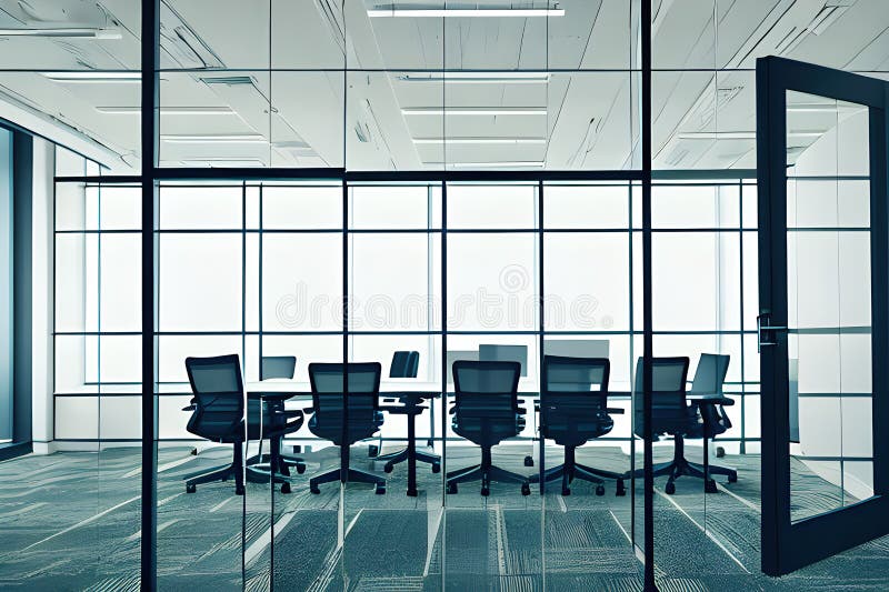 An Empty Meeting Room in Office Stock Illustration - Illustration of ...