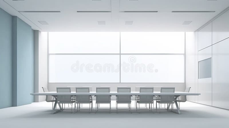 Empty Meeting Room in Office. Generative Ai Stock Illustration - Illustration of architecture ...