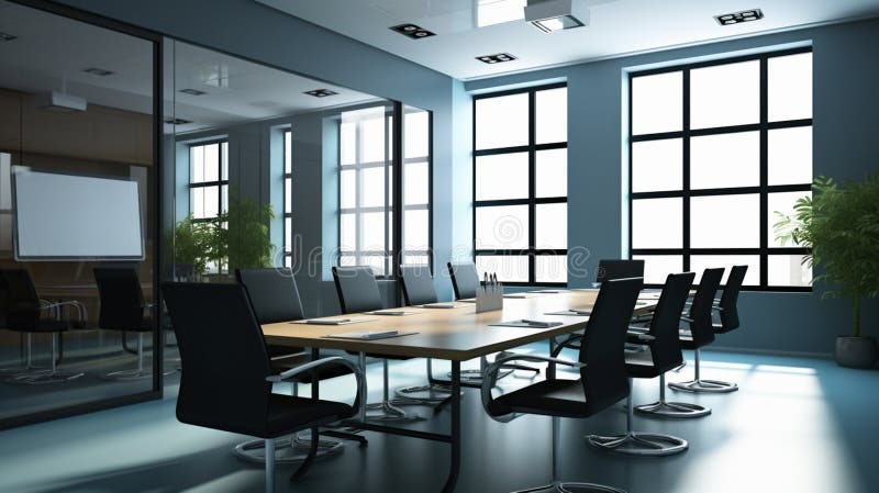 Empty Meeting Room in Office. Generative Ai Stock Illustration - Illustration of corporate ...