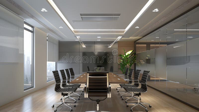Empty Meeting Room in Office. Generative Ai Stock Illustration - Illustration of interior ...