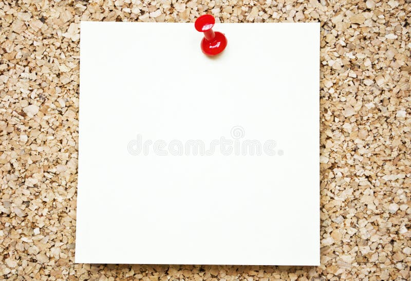 Empty Memo Note on Cork Board Stock Image - Image of bulletin, paper ...